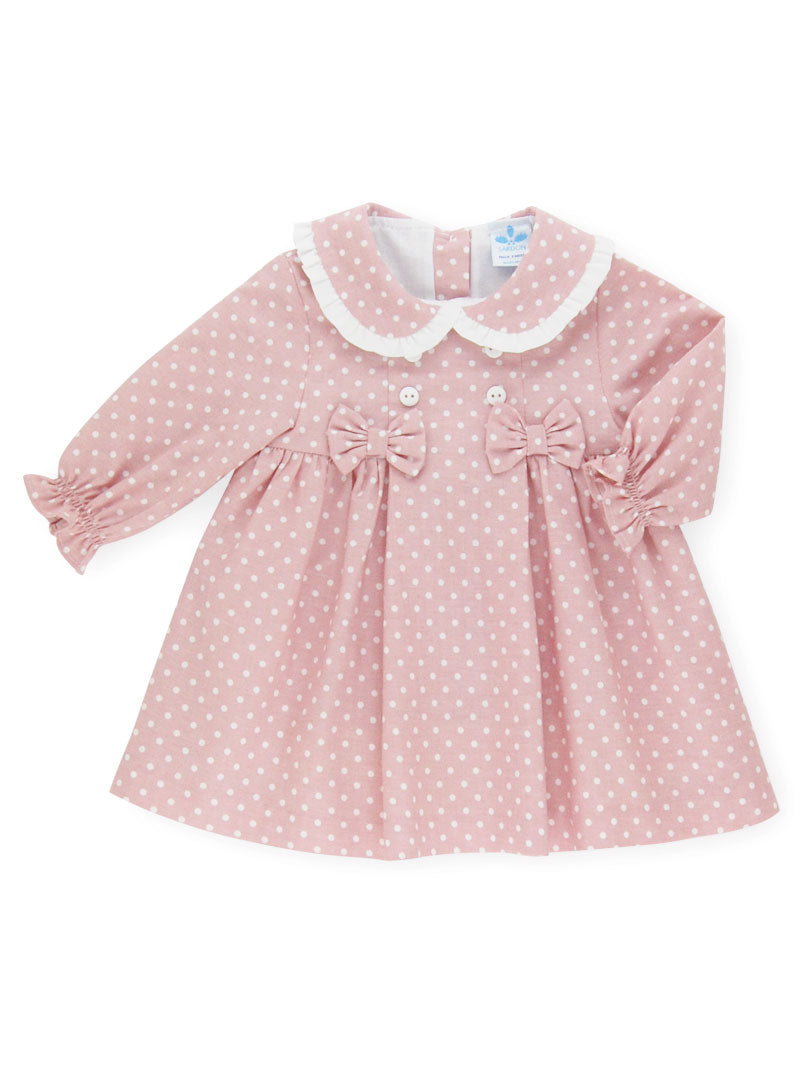 Sardon - Pink Dress with Spot Detail - 022AB-33 | | Smocks and Frocks