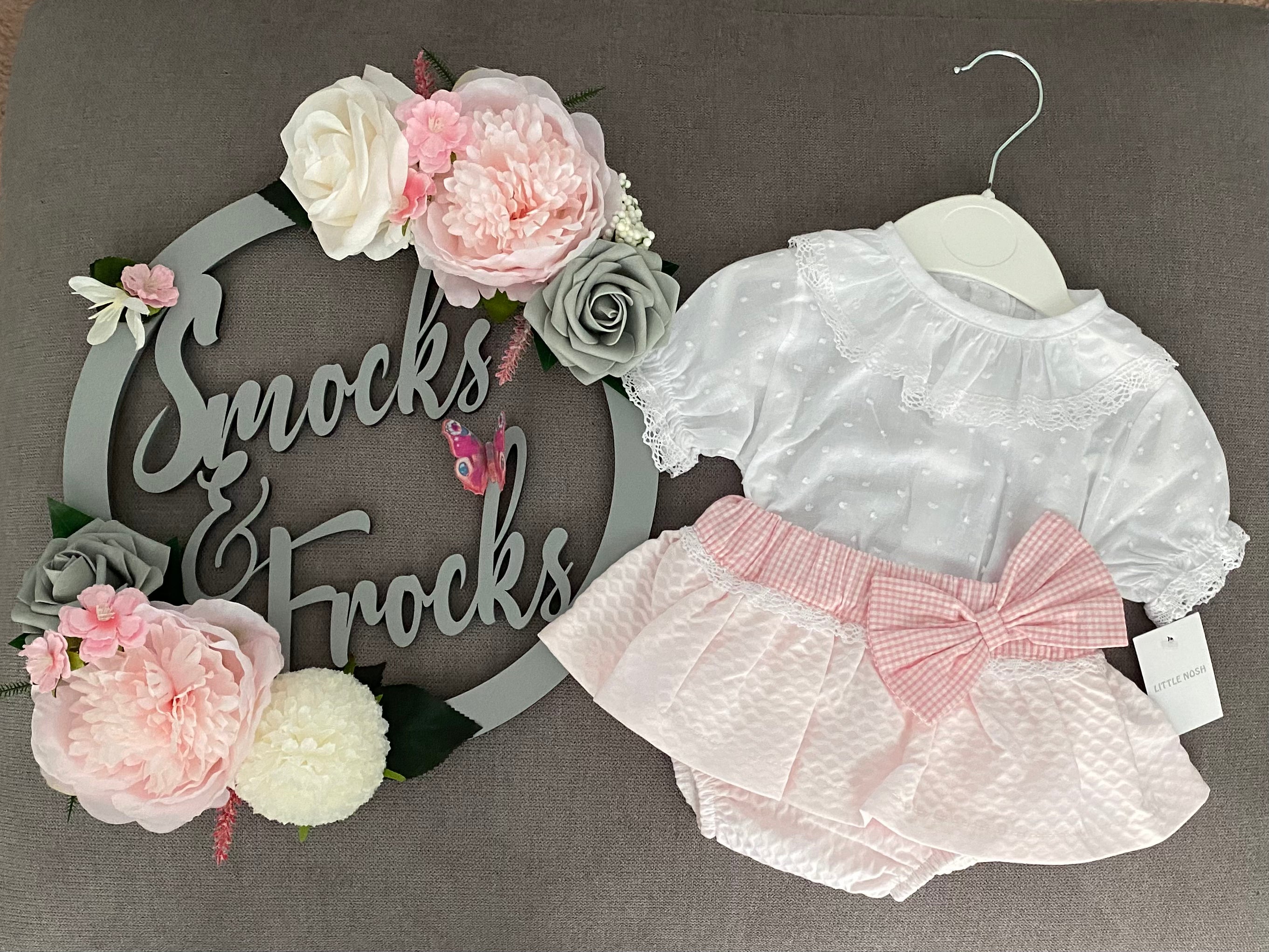 Lace and Bow Top and Bloomer Set - 22014 – Smocks and Frocks